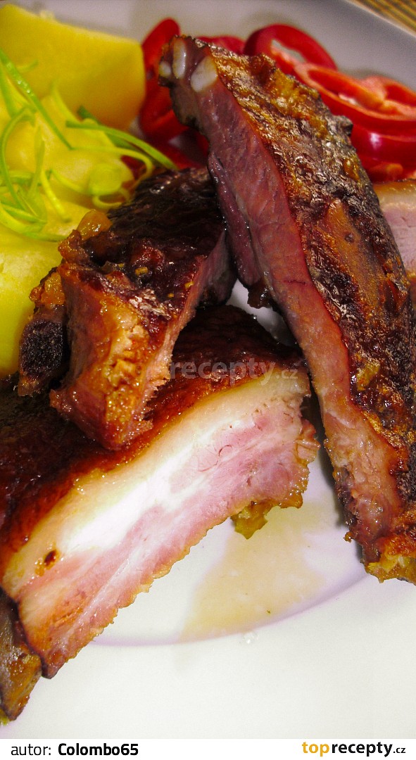 Pečená uzená vepřová žebra-jubilejní recept - TopRecepty.cz