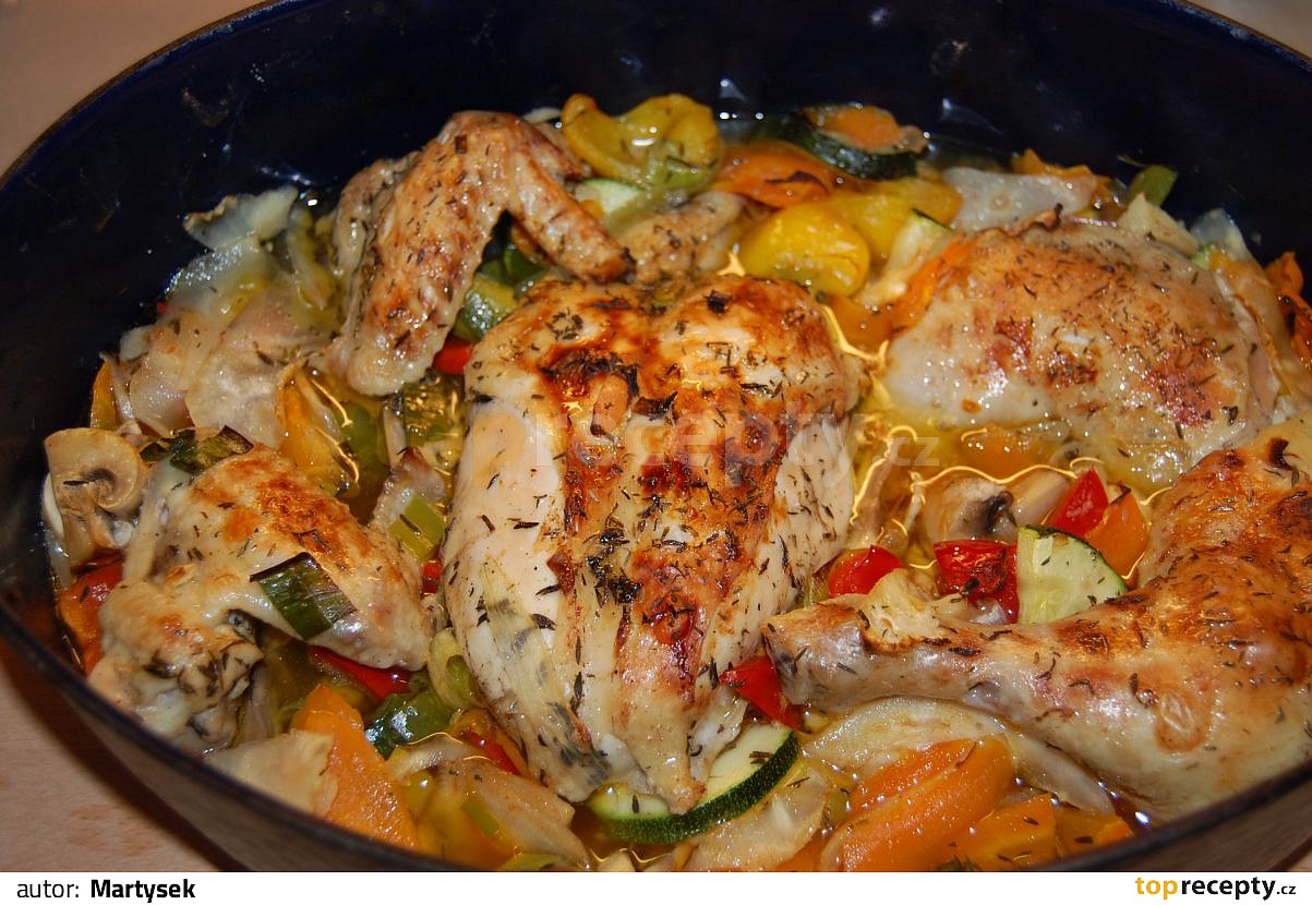 Kuře na zelenině recept - TopRecepty.cz
