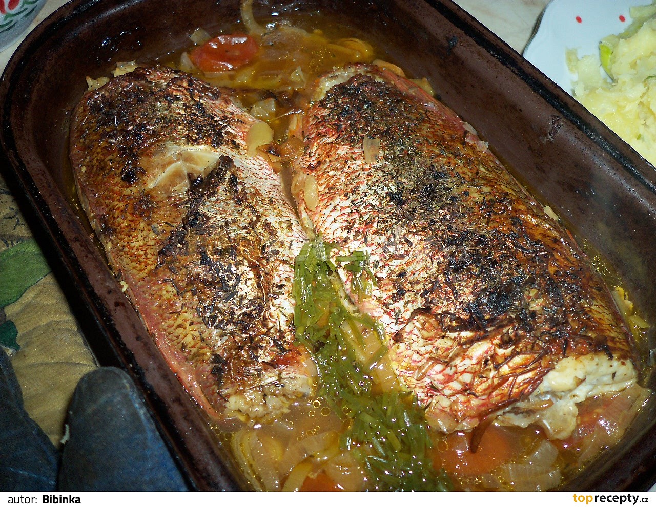 Moc dobrá pečená ryba-Okouník mořský - TopRecepty.cz