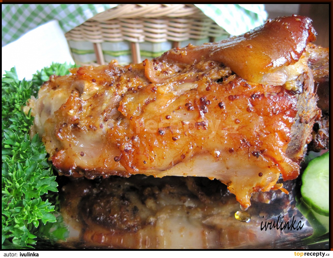 Koleno pečené v hrubozrnné hořčici recept - TopRecepty.cz