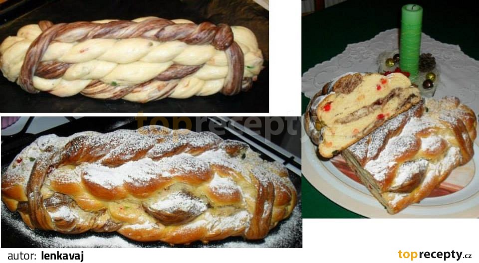 Dvojbarevná vánočka recept - TopRecepty.cz
