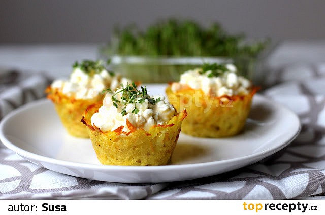 Plněné bramborové košíčky recept - TopRecepty.cz