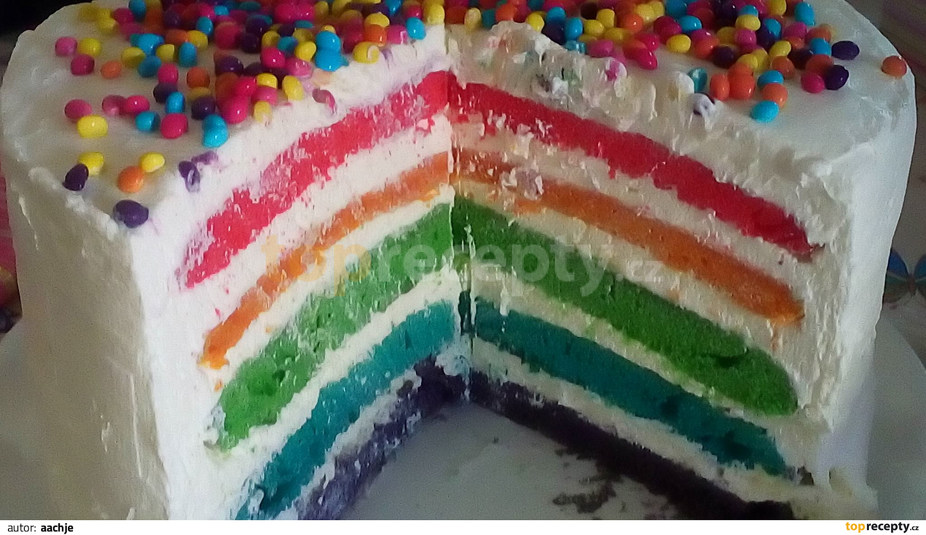 Duhový dort recept - TopRecepty.cz