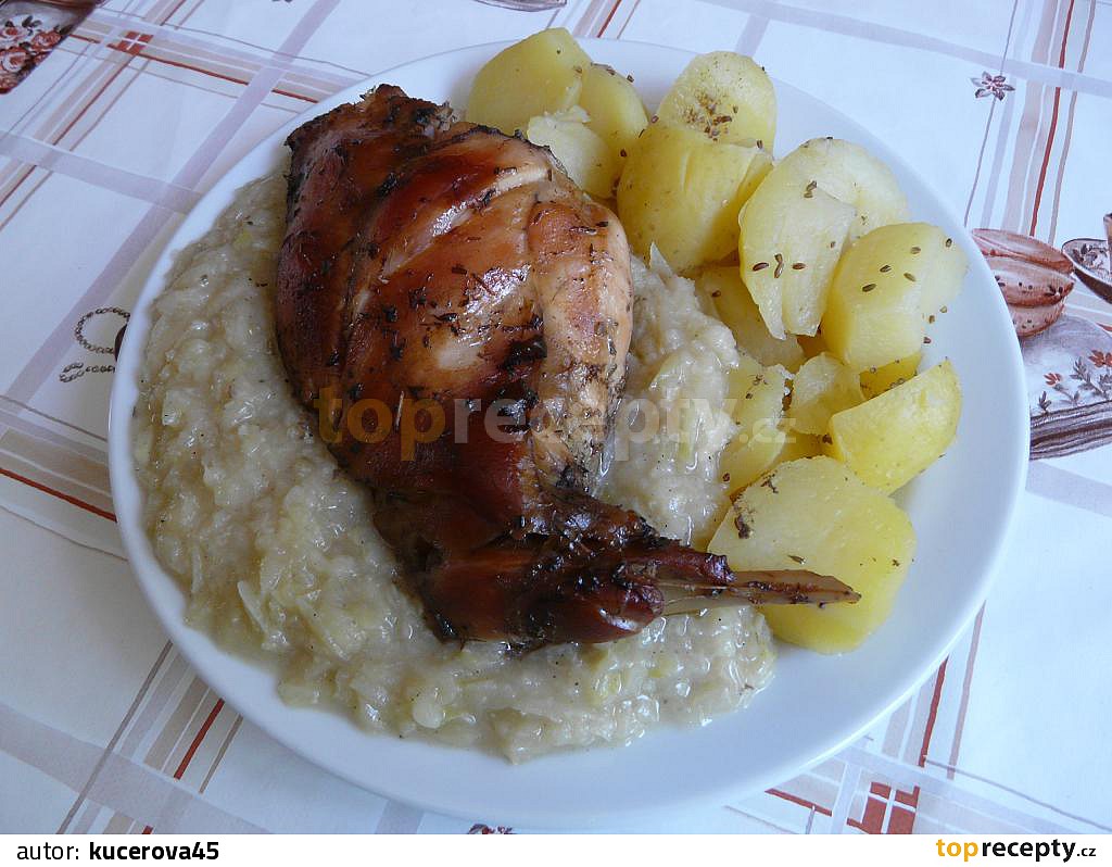 Pečený králík na provensálském koření s kedlubnovým zelím. recept ...