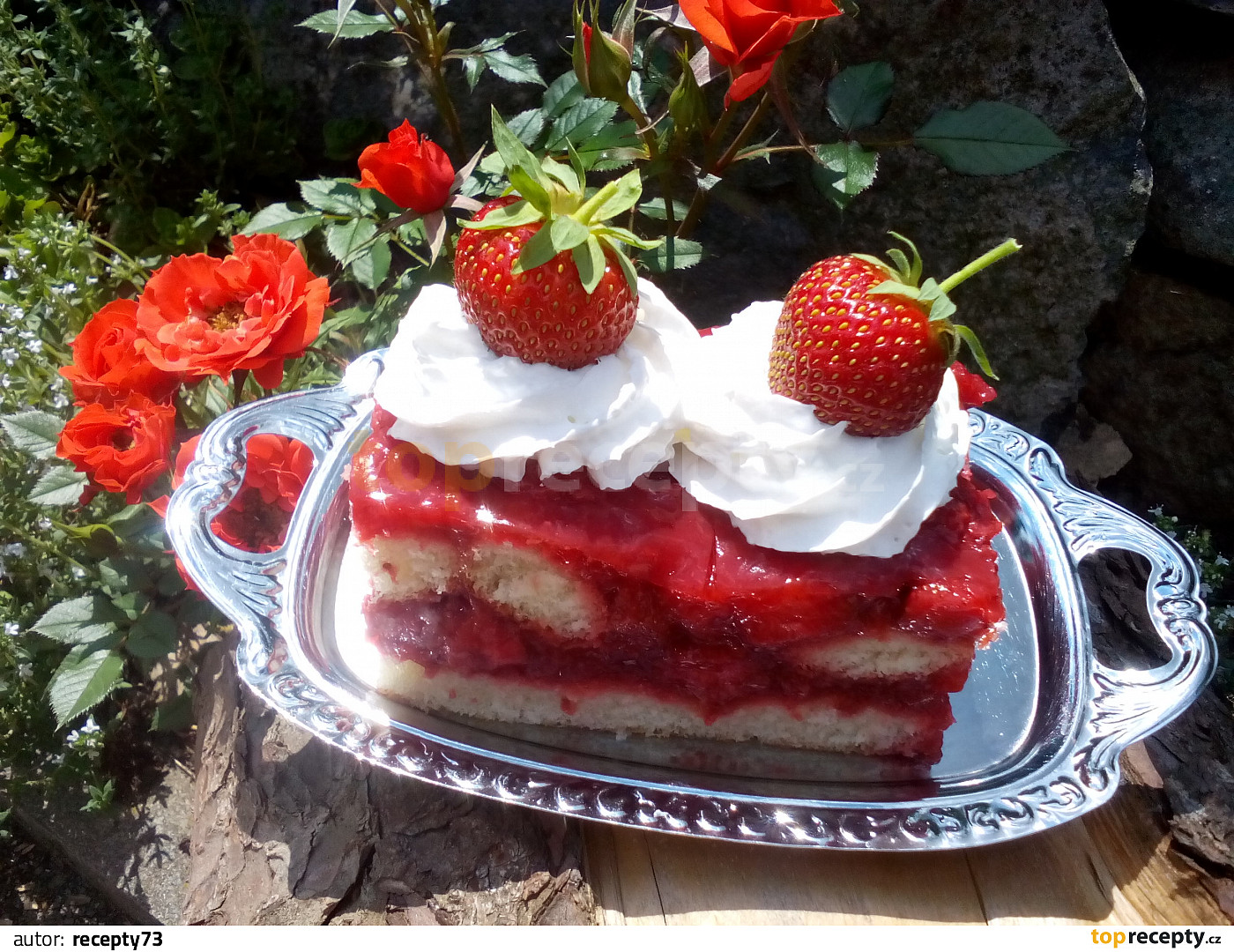 Jahodový dort - nepečený recept - TopRecepty.cz