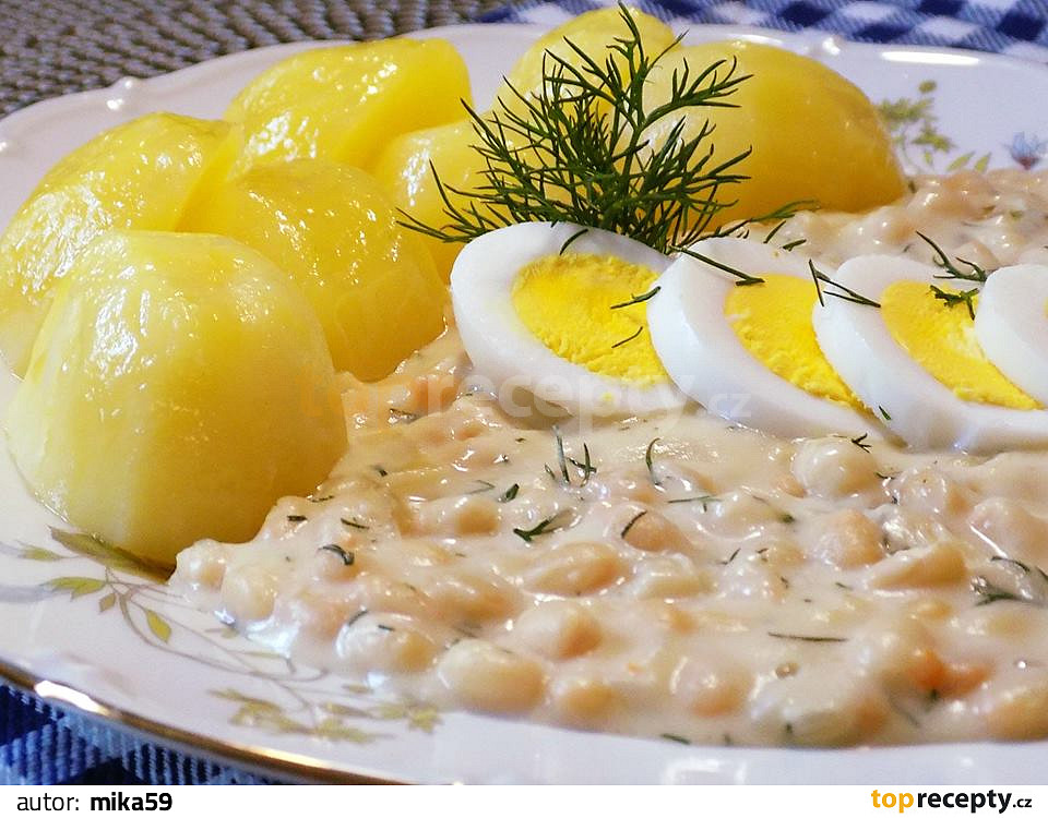 Bílé fazole v omáčce s koprem recept - TopRecepty.cz