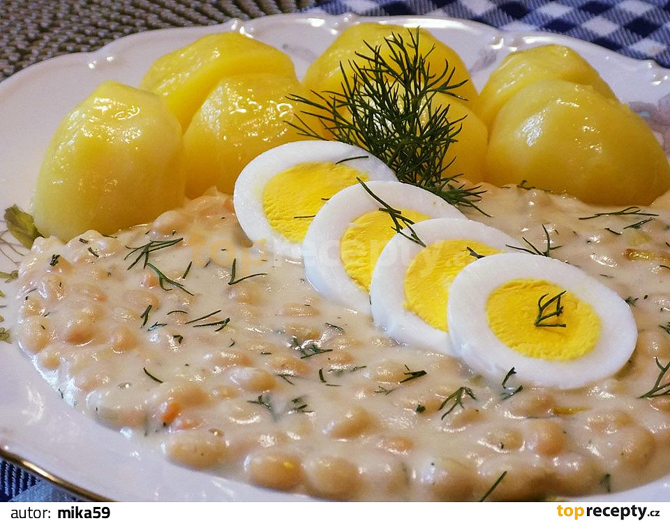 Bílé fazole v omáčce s koprem recept - TopRecepty.cz