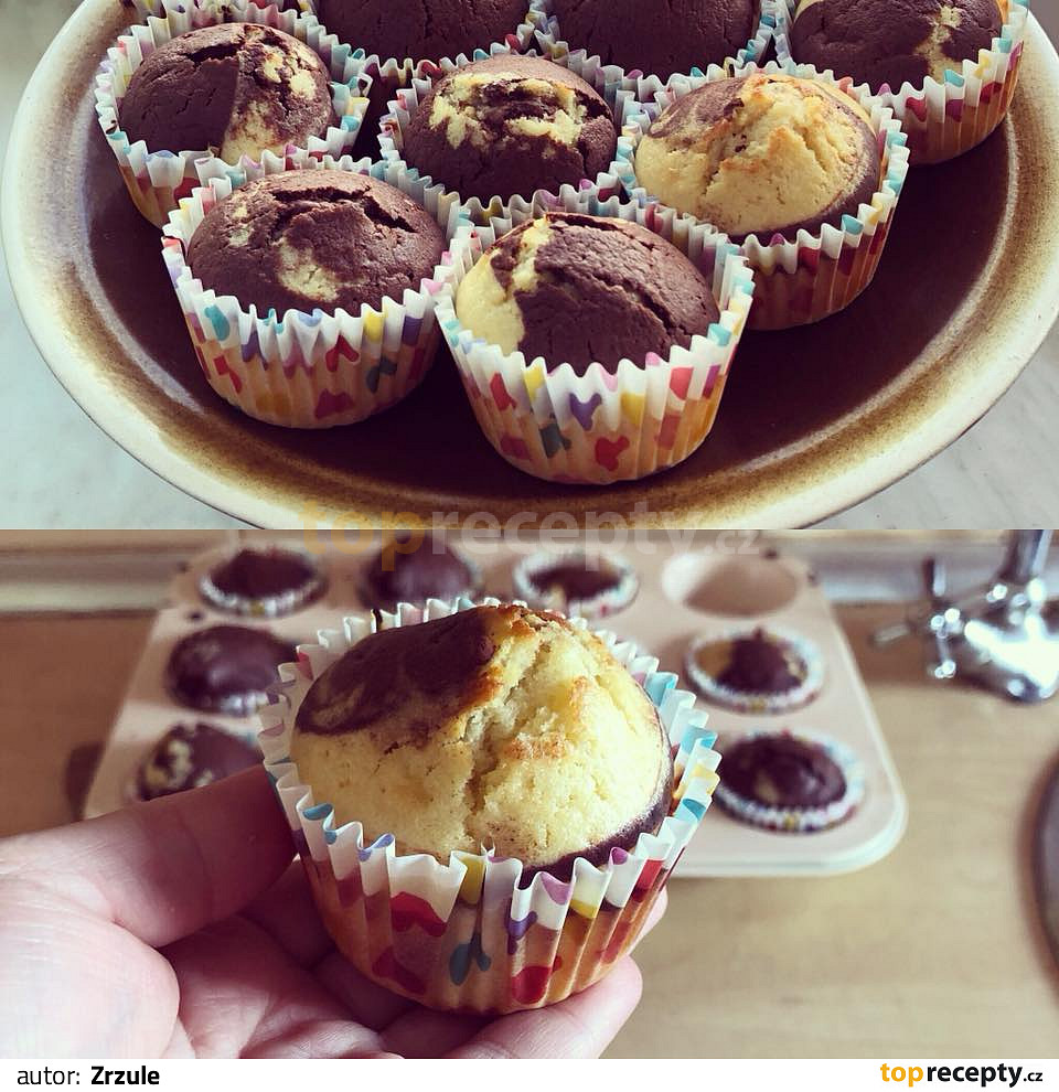 Mramorové muffiny recept - TopRecepty.cz