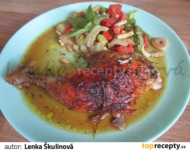 Rozplácle pečené kuře recept - TopRecepty.cz