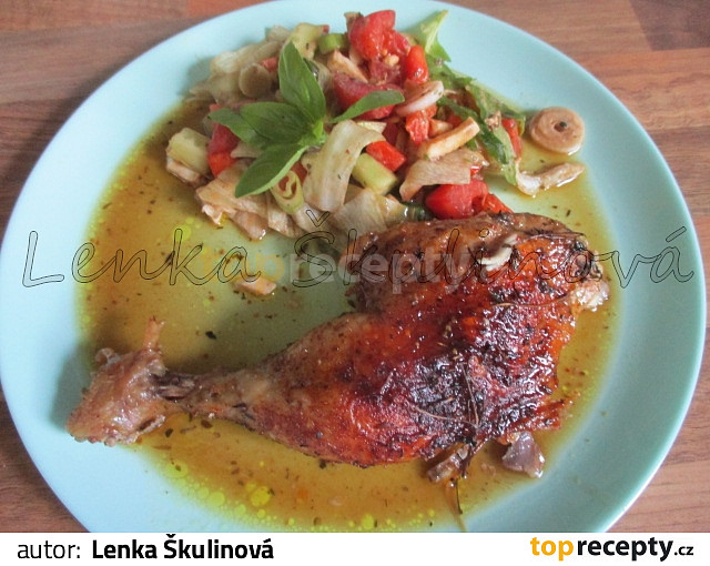 Rozplácle pečené kuře recept - TopRecepty.cz