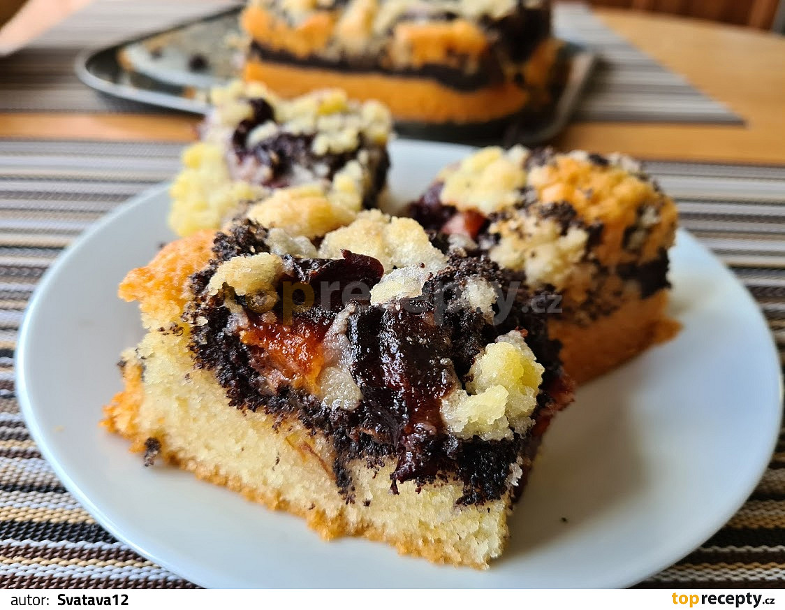 Rychlý švestkový koláč s mákem recept - TopRecepty.cz