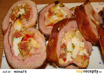 Vepřová roláda plněná vařenými vejci recept - TopRecepty.cz